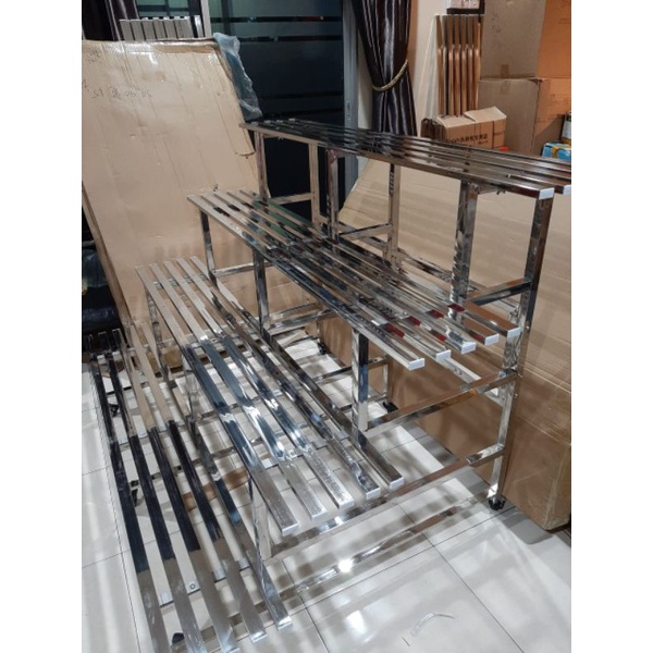 SUS 304 Flower rack rack (Malaysia Ready Stock) 2/3/4 layer ,20/25cm ...