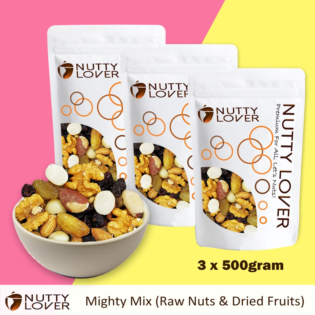 [Bundle of 3] Nutty Lover Premium Mighty Mix - Natural RAW Nuts & Dried ...