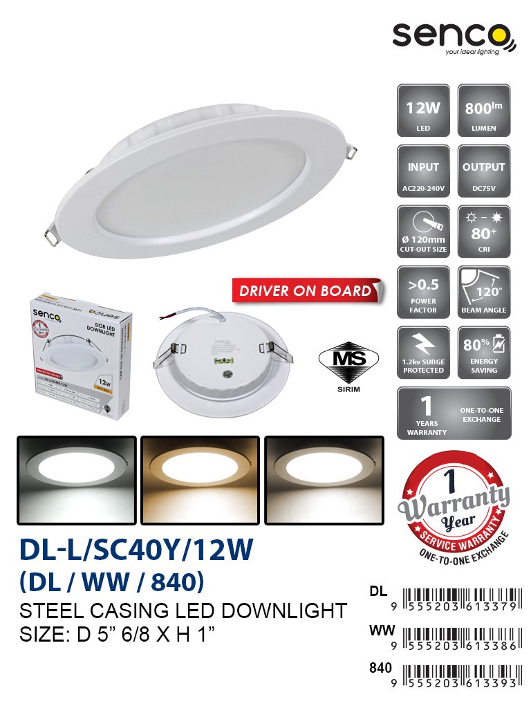 Senco LED Downlight with Driver on Board | Shopee Malaysia