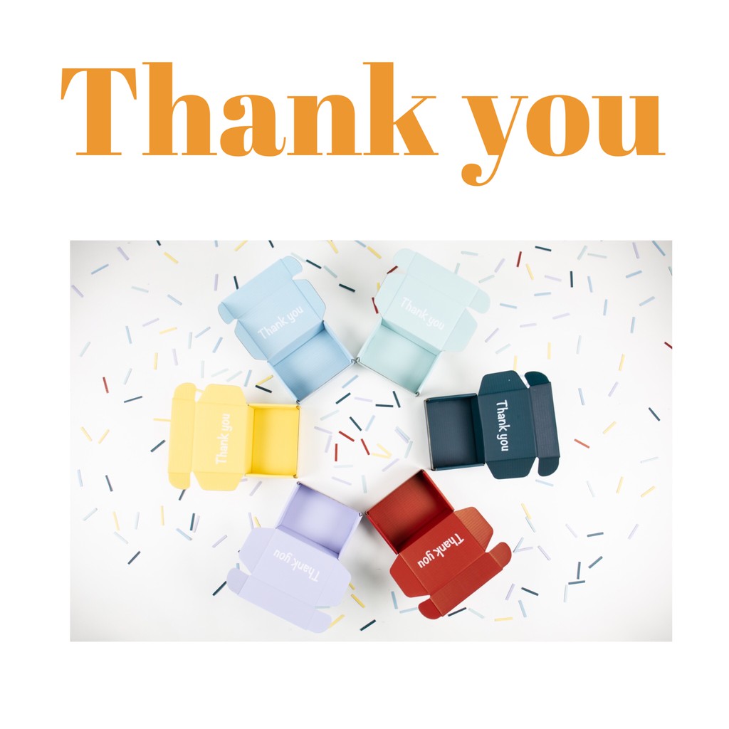 Gift Box Message Printing Cute Pastel Printed Words Thank you P.o.a ...