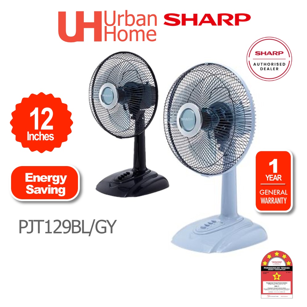 Sharp Table Desk Fan (12") PJT129BL/PJT129GY | Shopee Malaysia