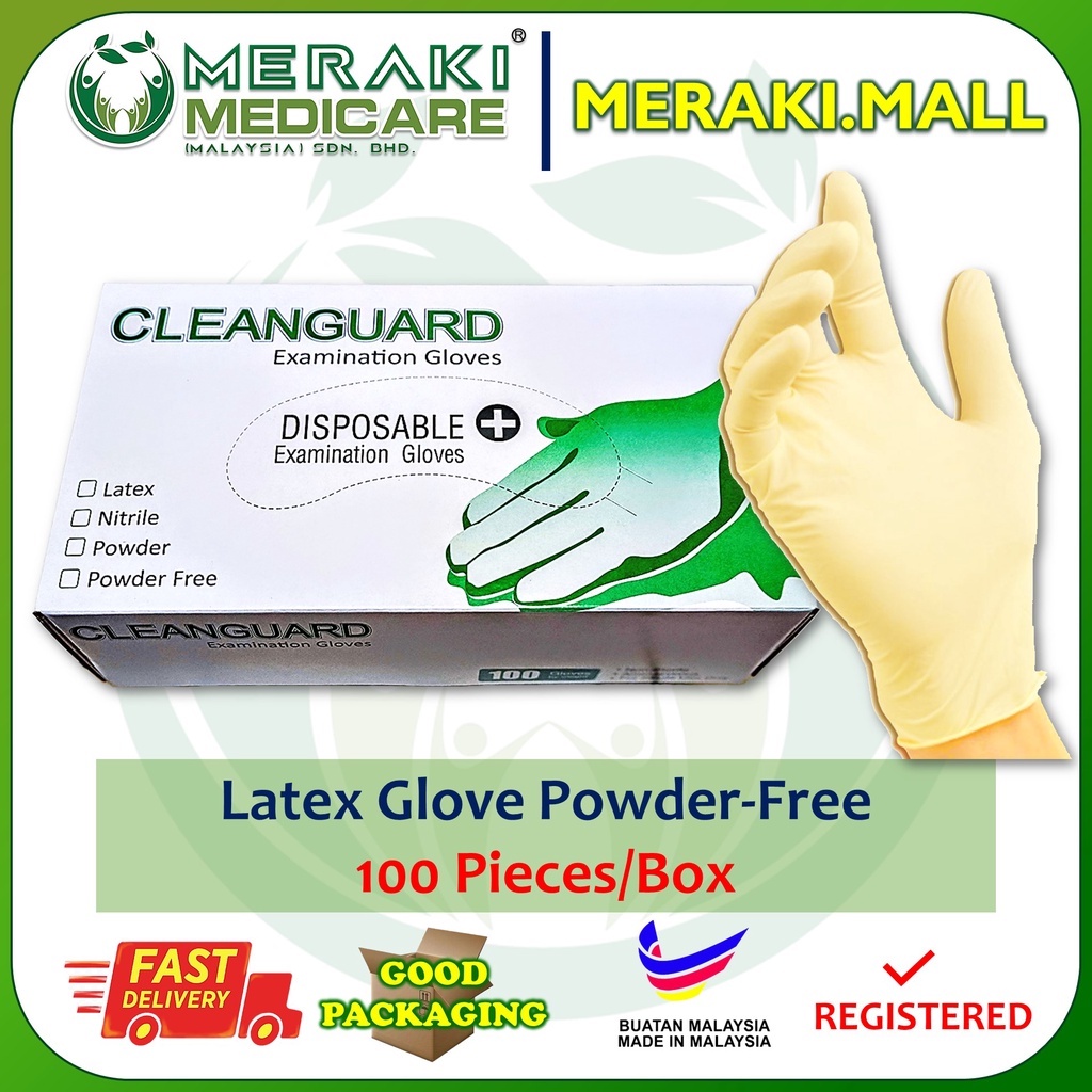 DISPOSABLE LATEX GLOVES POWDER-FREE - CLEANGUARD (HIGH QUALITY) SIZE XL ...
