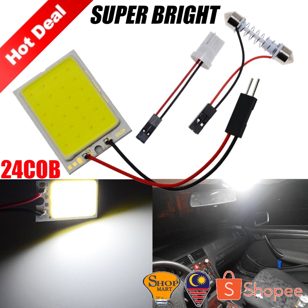 Car Led Room Light 24 Led Cob Chip Super Bright Room Lamp Led Interior ...