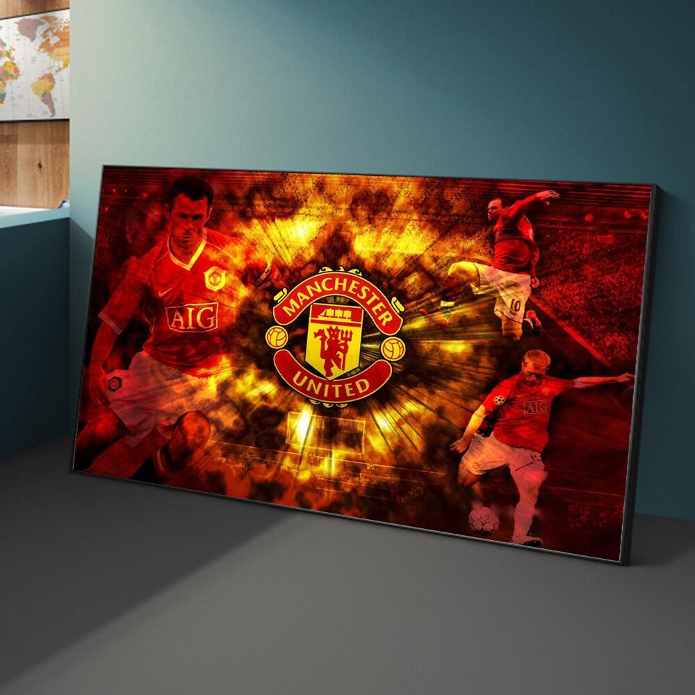 Football Sports Character Poster Manchester United Club Canvas Mural ...