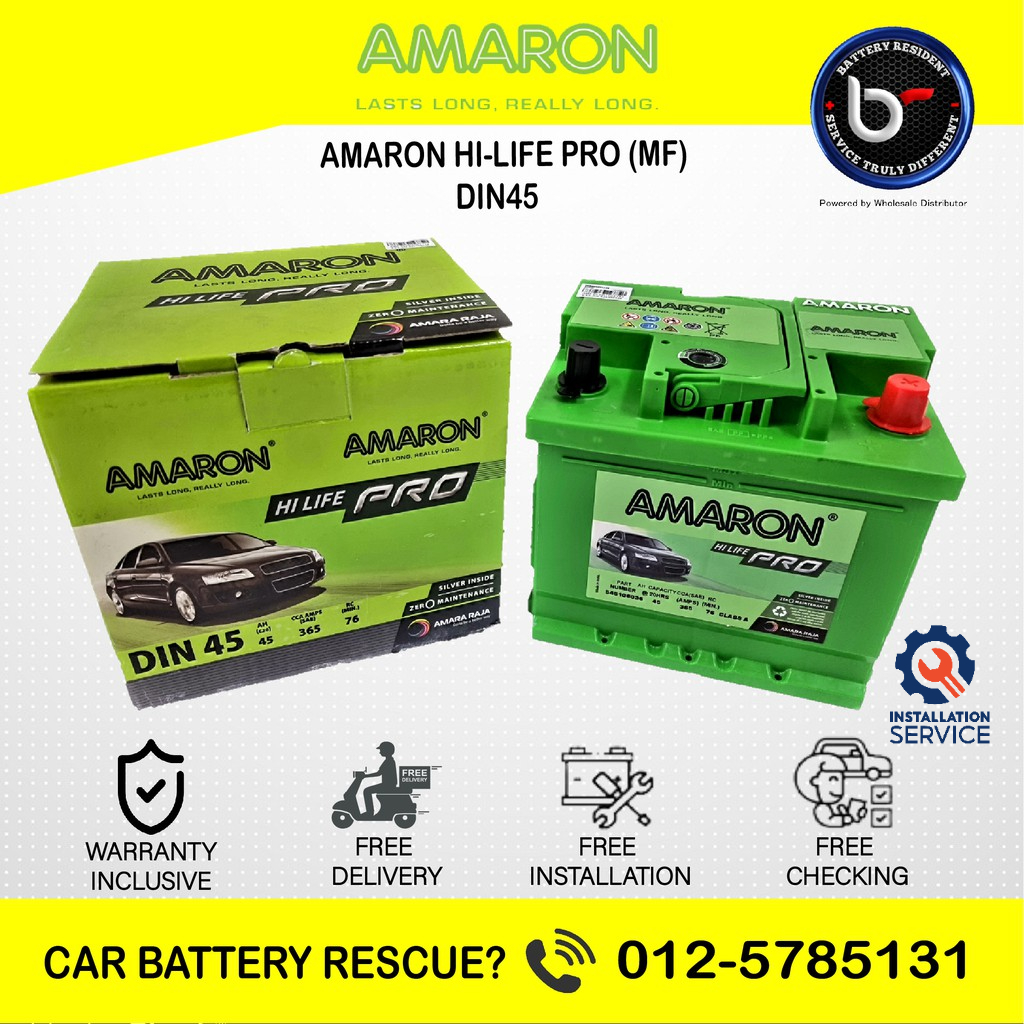 [ Installation Provided ] DIN45L | DIN45 | LN1 ] Amaron Hi-Life Pro | Car Battery Bateri Kereta ...