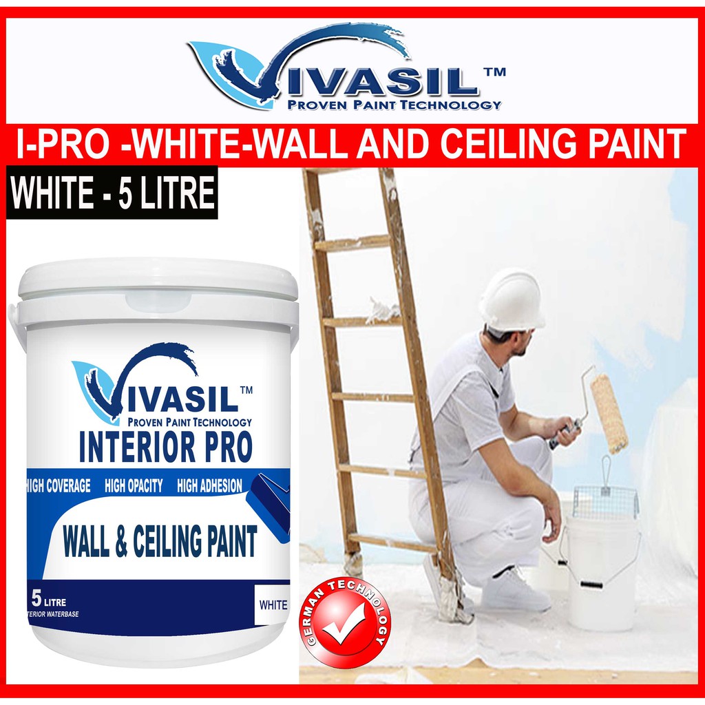5L-WHITE-VIVASIL INTERIOR PRO EMULSION WHITE PAINT-LATEST TECHNOLOGY ...
