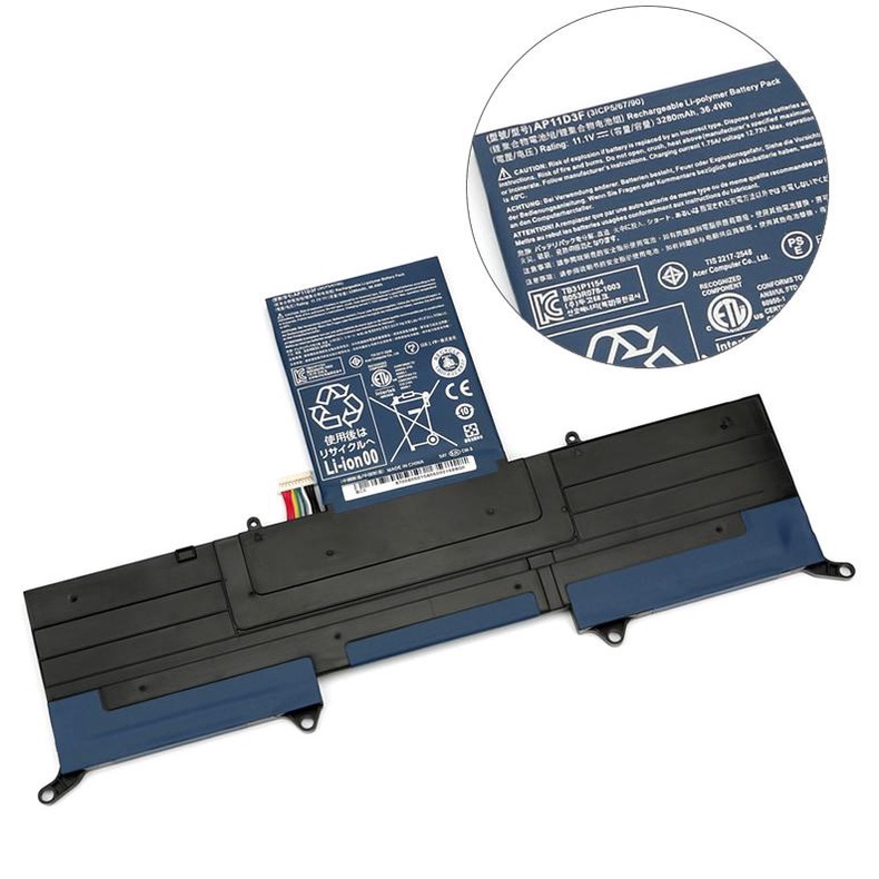 ORIGINAL NEW ACER ASPIRE S3 S3-391 S3-951 MS2346 SERIES BATTERY 3 CELLS ...