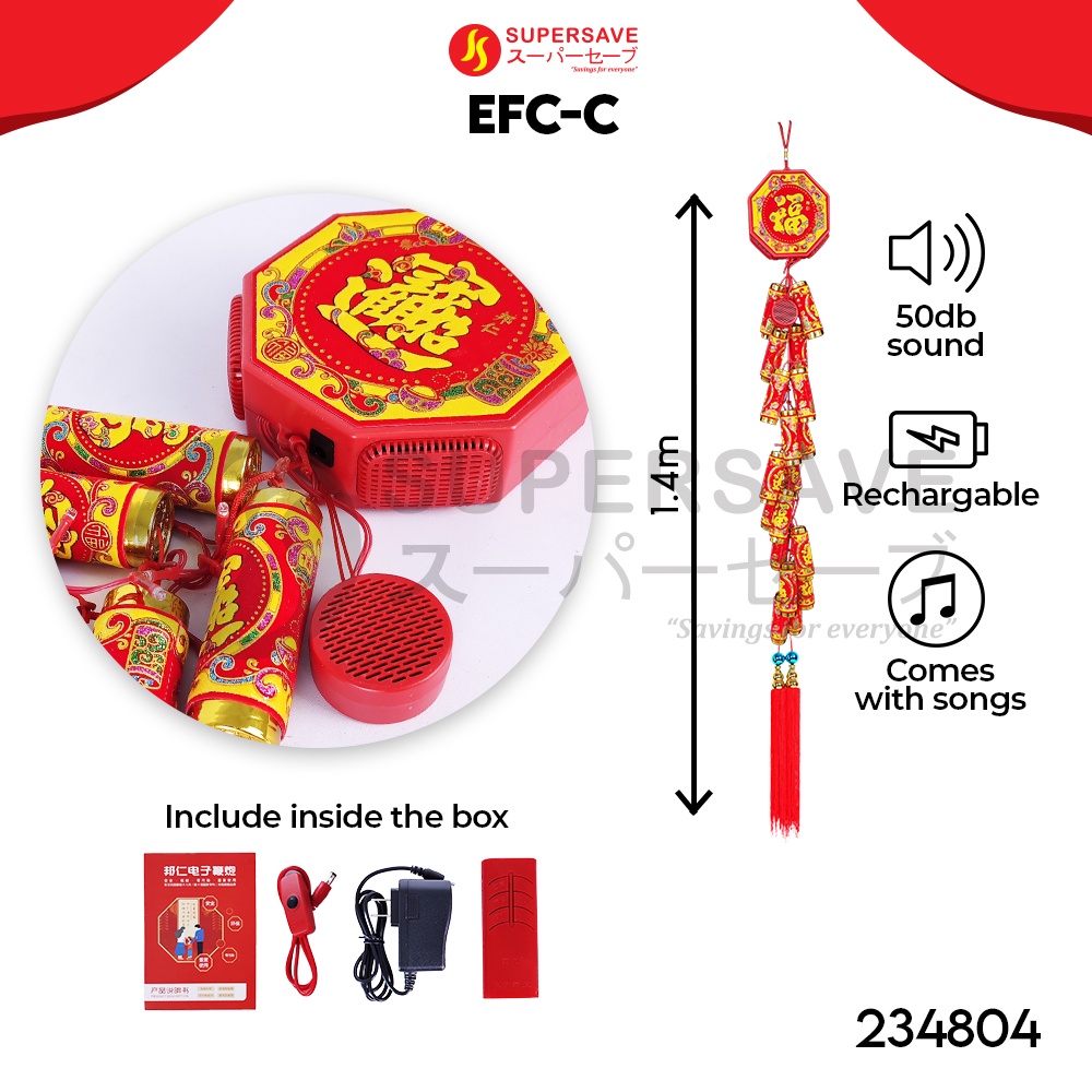 SUPERSAVE Chinese New Year 2025 Electronic Firecracker LED Light Music ...