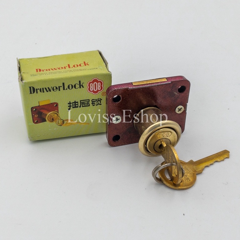 ORIGINAL MINI 808 COPPER DRAWER LOCK Cabinet Square Security Lock Set ...