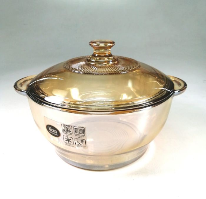 (GSF) Micasa Square Tempered Amber Glass Casserole / Glass Casserole1 ...