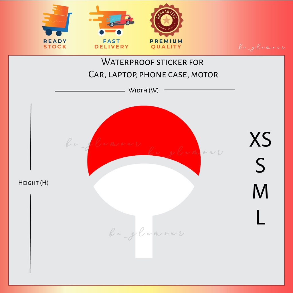 Naruto Uchiha Clan crest logo sticker reflective itachi sasuke madara ...