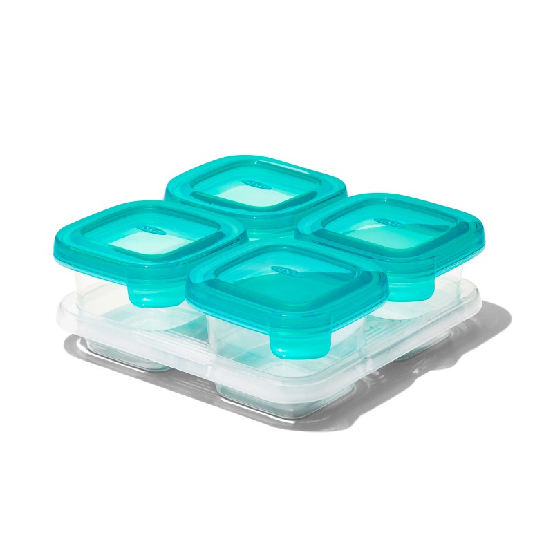 Oxo Tot Silicone Baby Blocks 4oz - Teal | Shopee Malaysia