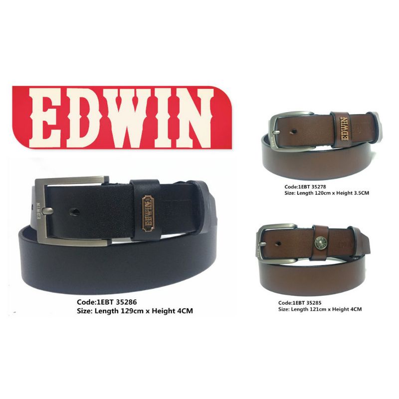 Edwin 40mm fully genuine leather Tali pinggang belit kulit | Shopee ...