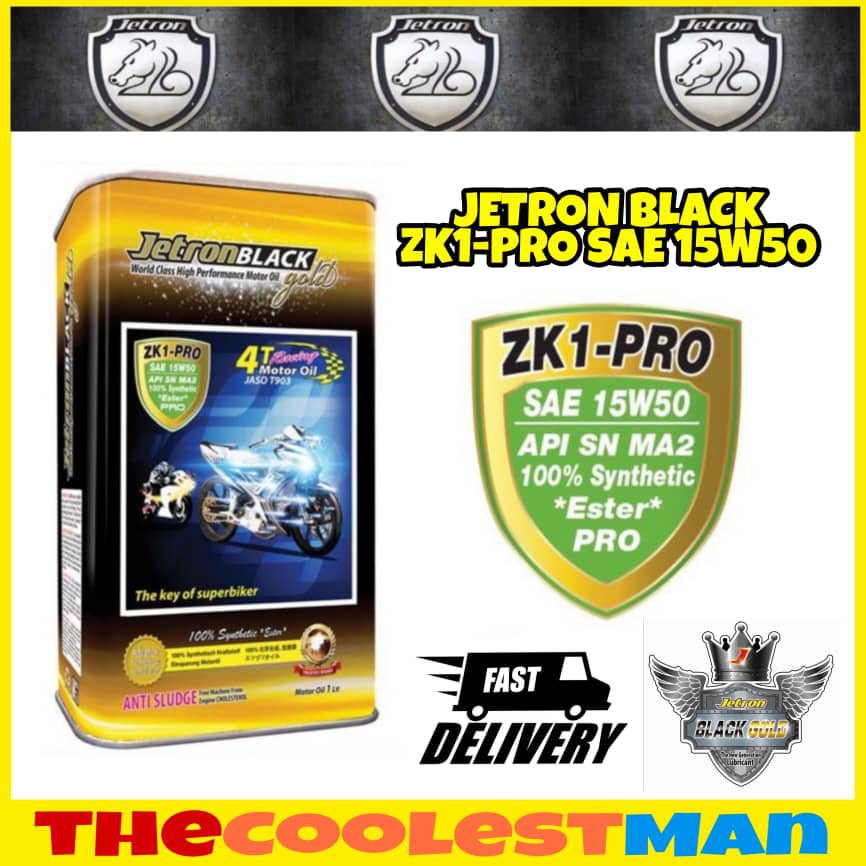 🔥💯%ORIGINAL ️ JETRON BLACKGOLD ZK1-PRO 15W50 SN MA2 FULLY SYNTHETIC ...
