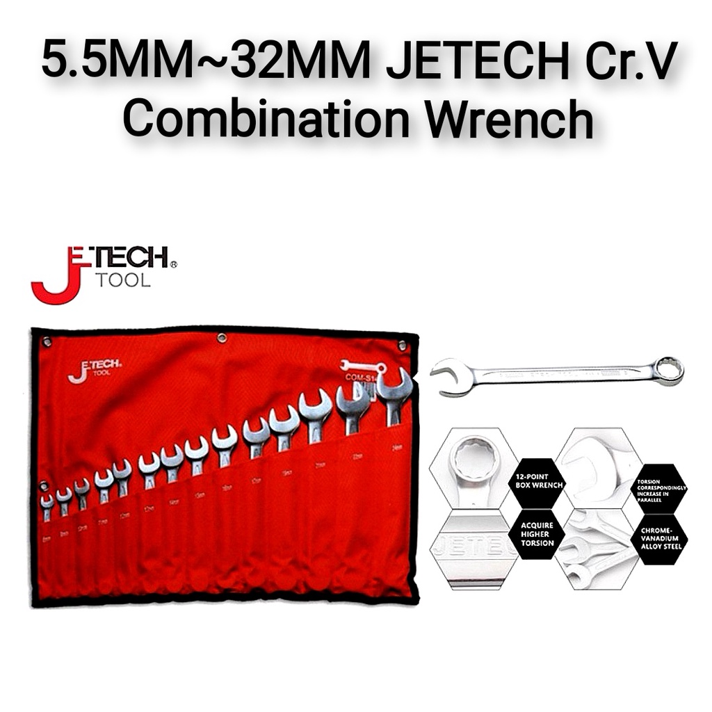 5.5MM~32MM JETECH CR.V COMBINATION WRENCH | Shopee Malaysia
