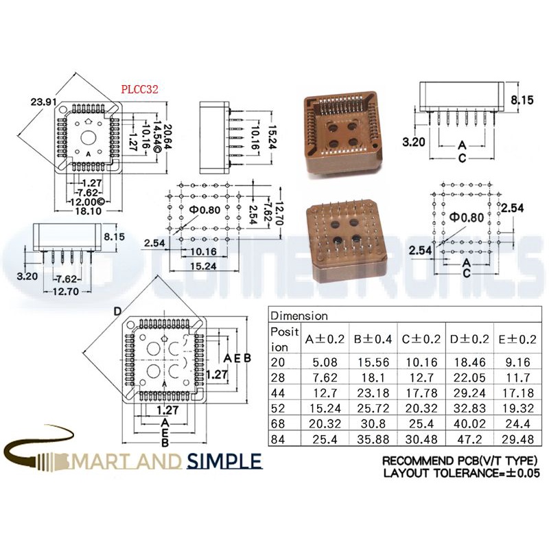 DIP PLCC IC SOCKET 20 28 44 52 68 84 | Shopee Malaysia