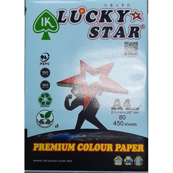 ORIGINAL IK LUCKY STAR A4 SIZE PREMIUM COLOUR PAPER | Shopee Malaysia