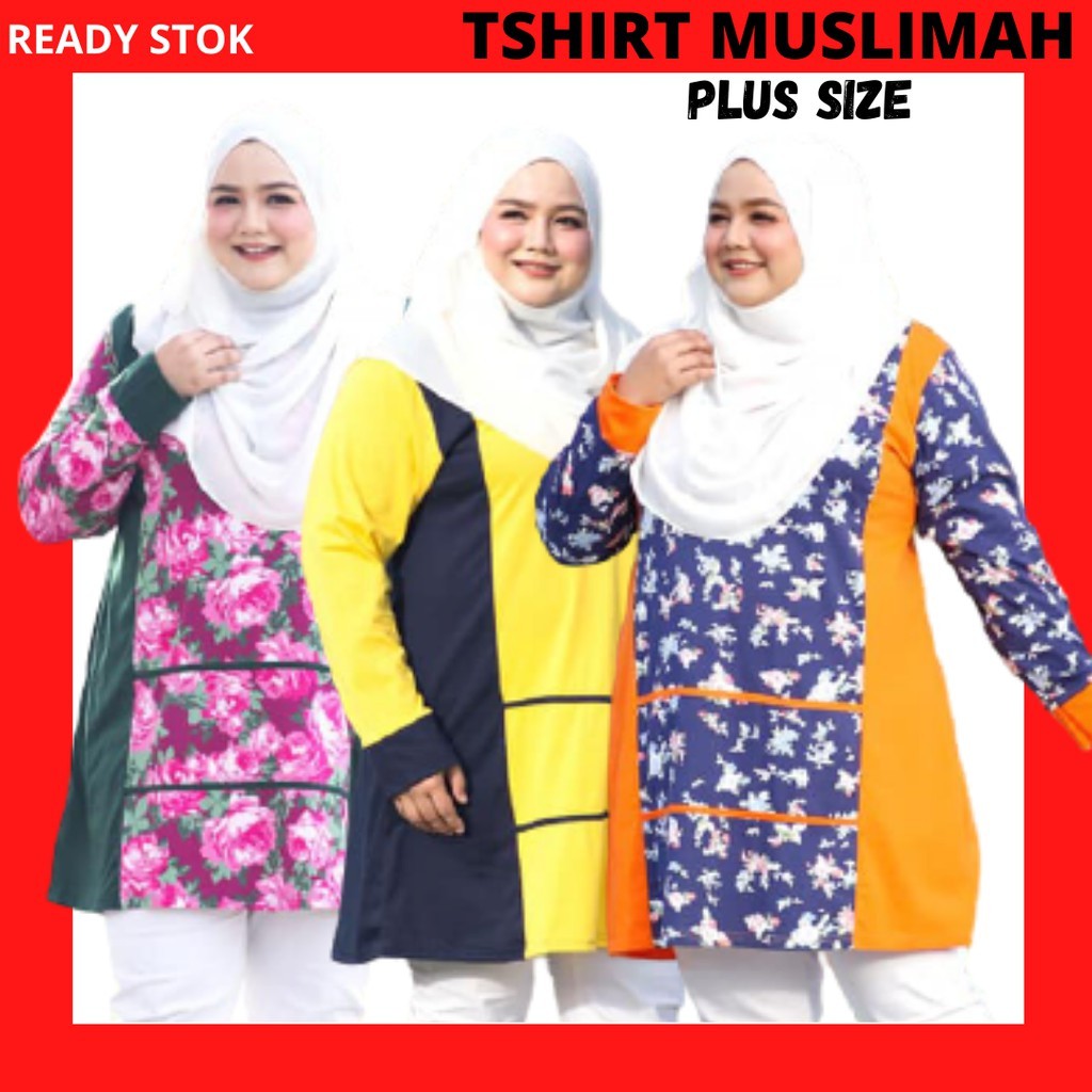 🔥SALE🔥Tshirt / Blouse Muslimah Plussize Raesya Muslimah (Size Besar ...