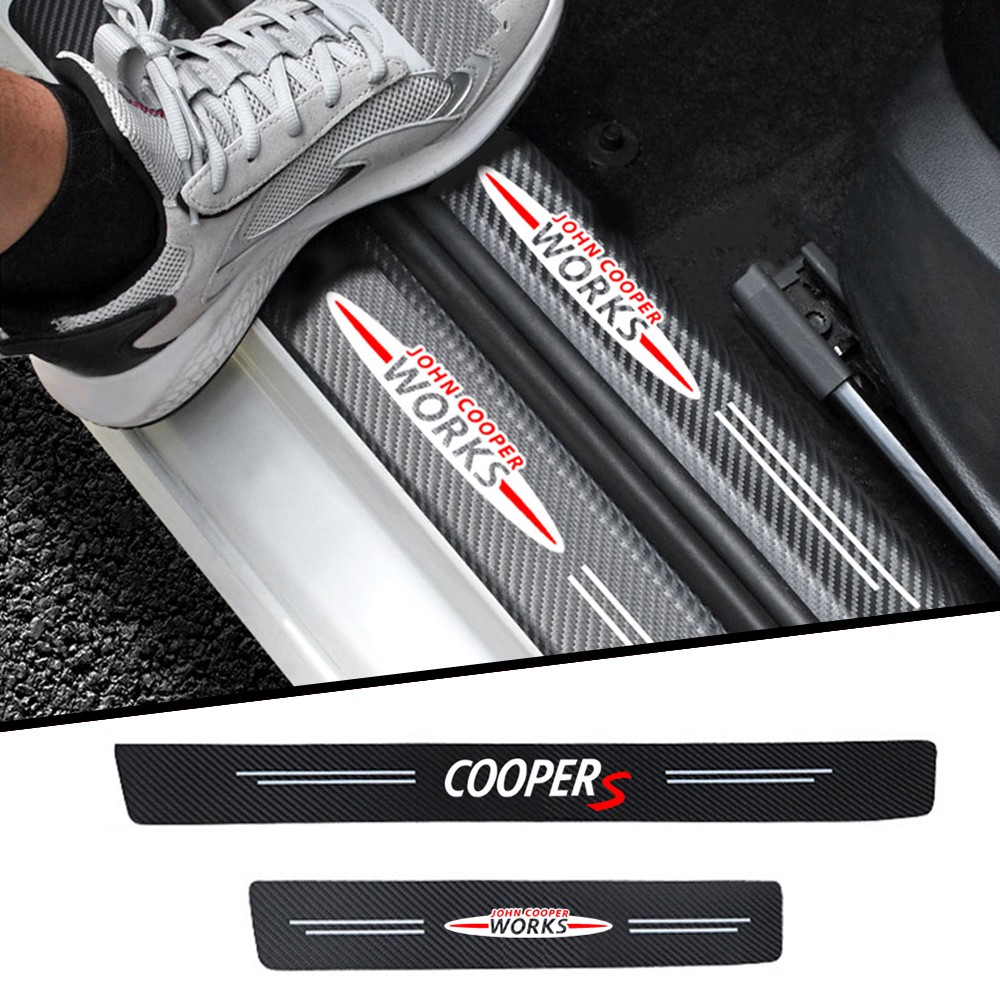 4pcs Cloth fiber Car threshold protect Car sticker for mini coopers ...