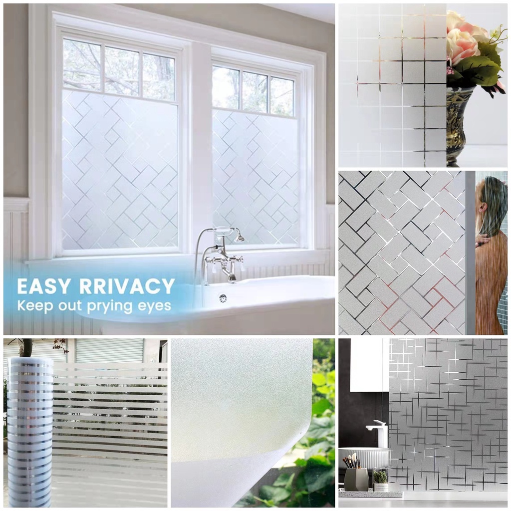 Ready Stock Electrostatic Window Film Privacy Film Non Adhesive Tinted ...