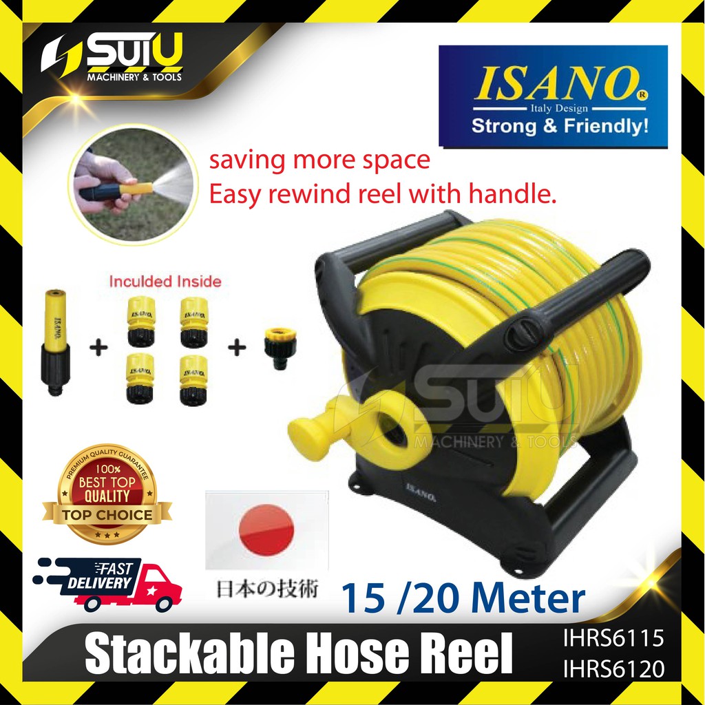 ISANO IHRS6115 / IHRS6120 15 Meter /20 Meter Stackable Hose Reel Set ...
