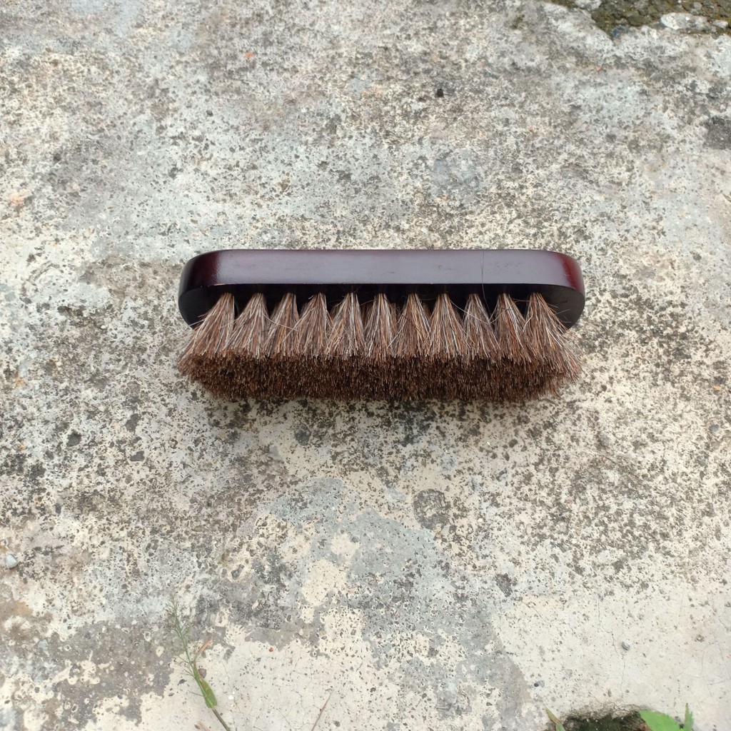 Shucare Horsehair Nylon Cleaning Polish Shoe Brush Berus Kasut Bulu ...