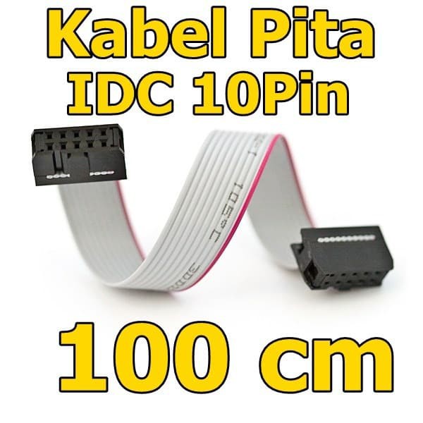 10 Pin IDC Ribbon Cable 100cm 10p long plus connector installed ...