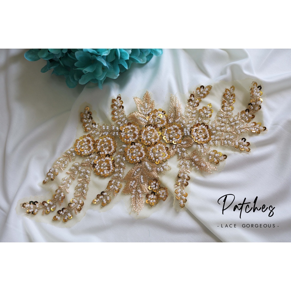 Patch Lace Gold Emas Bunga Manik Labuci (PA) | Shopee Malaysia
