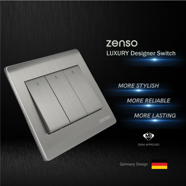 Zenso-Metallo Series Switches & Socket ( Aluminium Silver/Stainless ...
