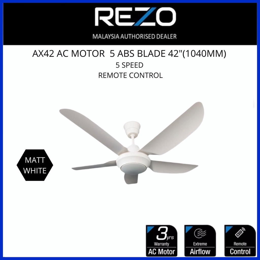 Original REZO 42" Heavy Duty AC Motor AX42 Ceiling Fan With Remote ...