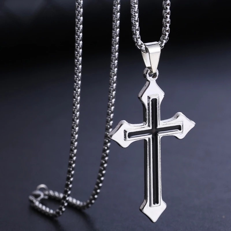 Classic Simple Titanium Steel Jesus Cross Pendant Necklace/ Hip Hop ...