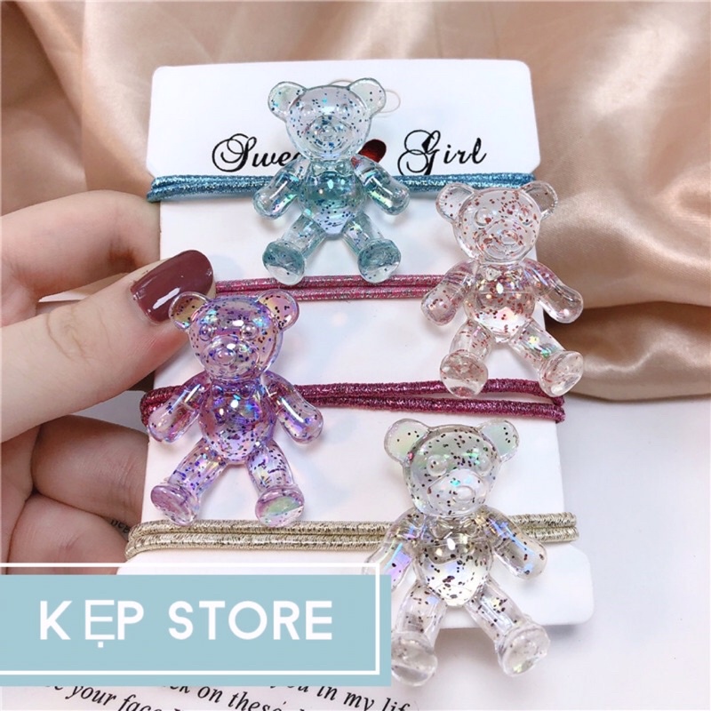 Glitter transparent acrylic bear tie | Shopee Malaysia