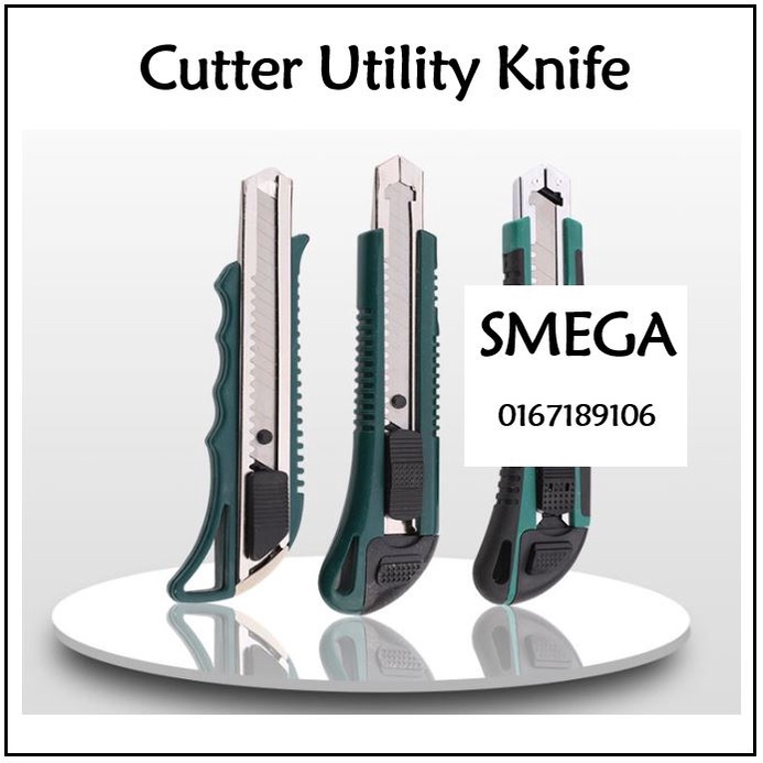 SMEGA Rubber Handle Cutter Knife 18MM 刀片 美工刀 | Shopee Malaysia