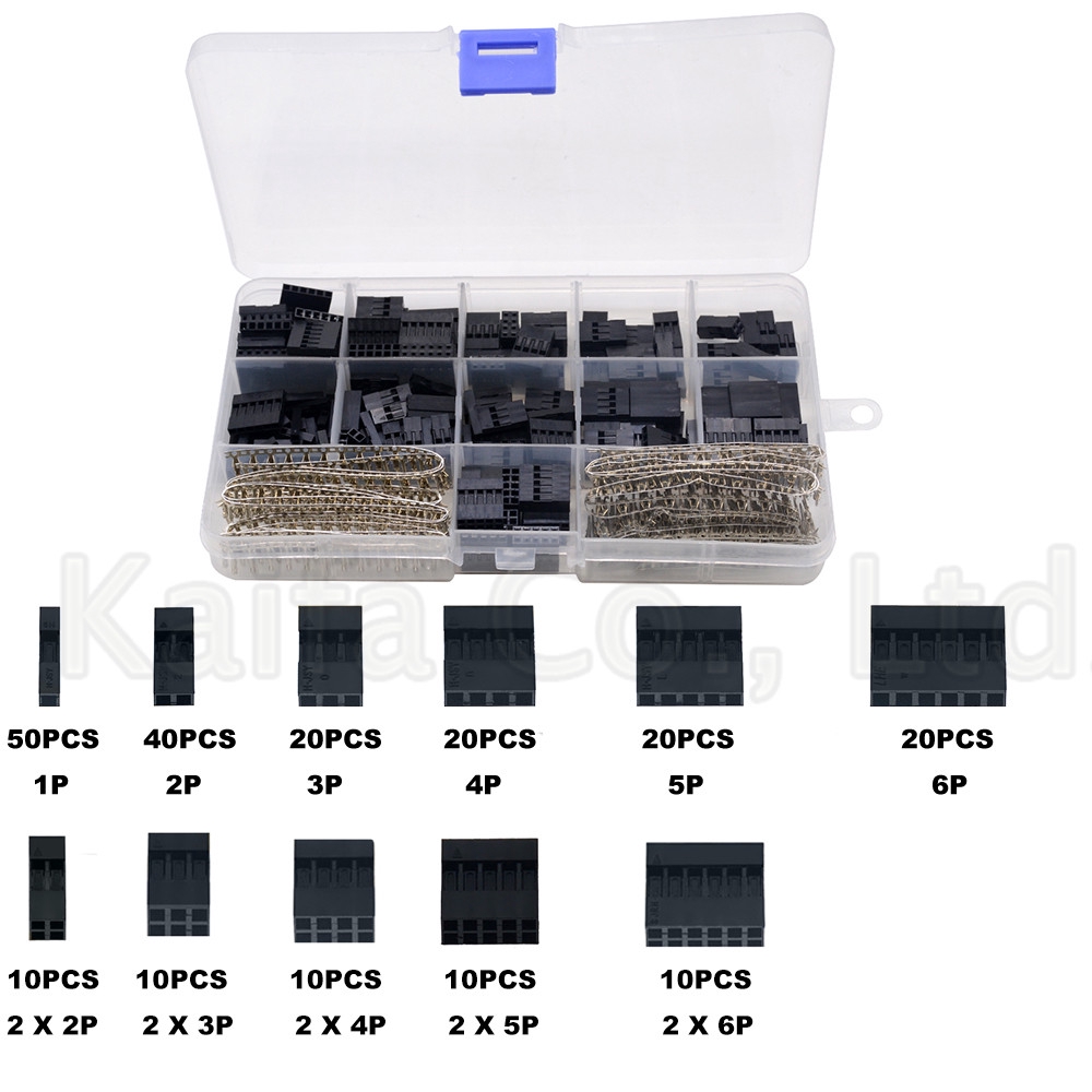 620PCS Dupont 1P 2P 3P 7P 2X2P Connector 2.54mm, Cable Jumper Wire Pin ...