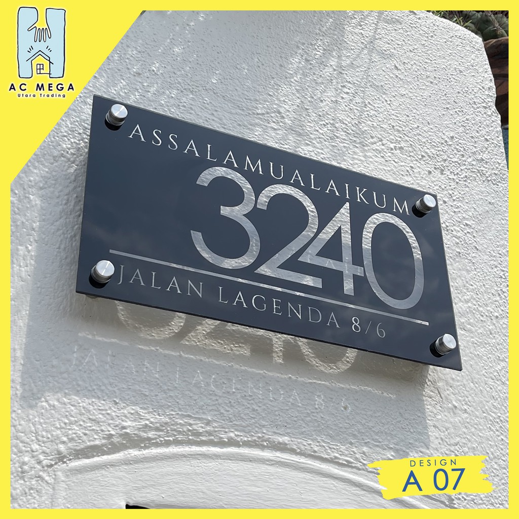 house number | nombor rumah | sign plate acrylic | number rumah | plate ...