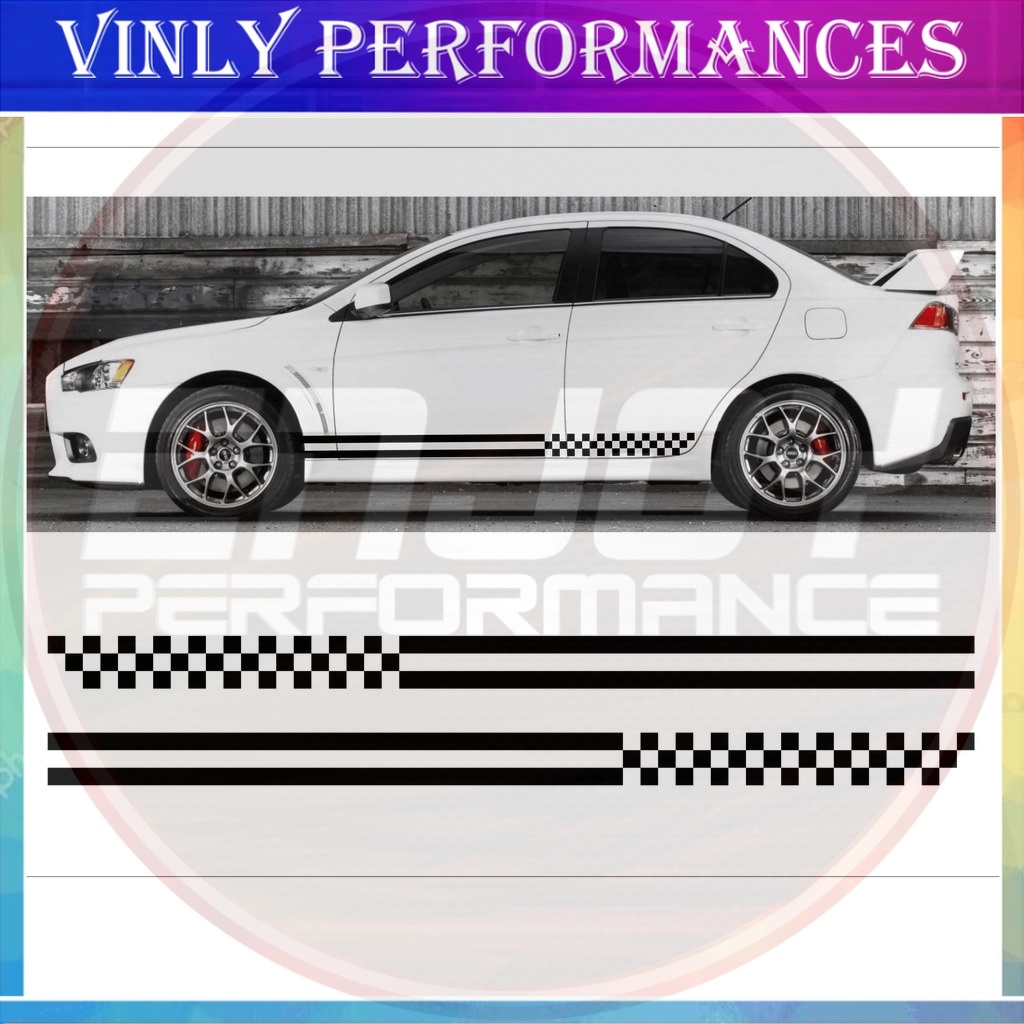 1Set (2side) DAM Racing Lining Side Body Car Sticker Vinly Decals ...