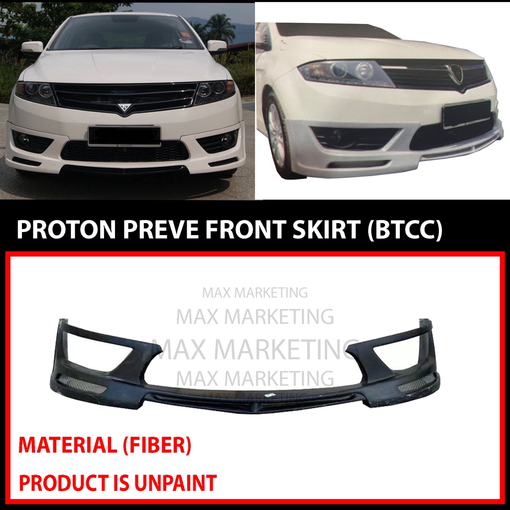 PROTON PREVE FRONT SKIRT (BTCC) FIBERGLASS SKIRT LIP BODYKIT ...