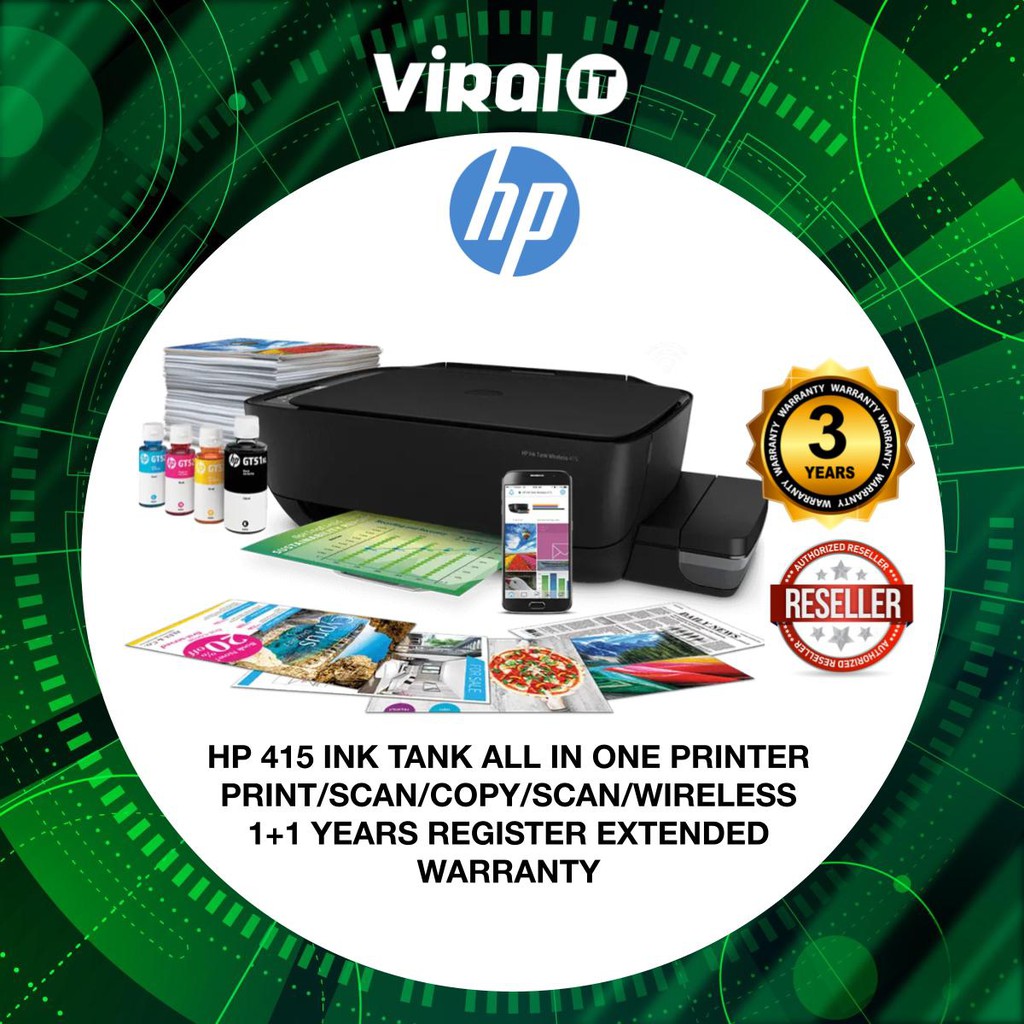 HP 415 INK TANK ALL IN ONE PRINTER PRINT/SCAN/COPY/SCAN/WIRELESS 1+1 ...