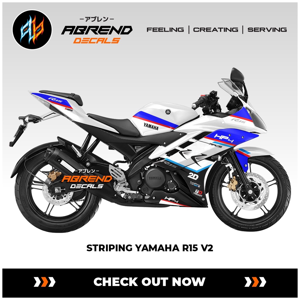 Striping R15 V2 Livery HP4 / Yamaha R15 V2 Motorcycle Stickers Custom ...