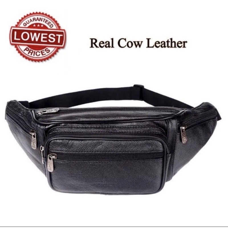 Pouch Bag Kulit Cowhide Men & women Leather Waist Bag Satchel ...