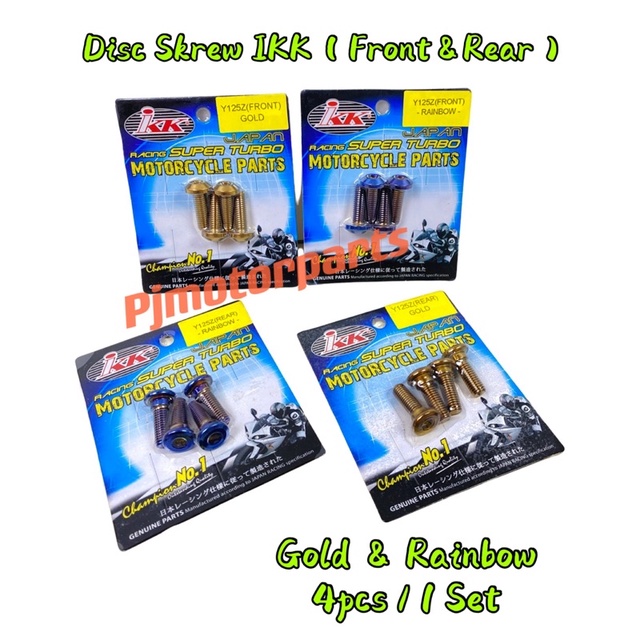 Skru Titanium Rainbow & Gold (Original IKK)(Front Rear)(Depan Belakang ...