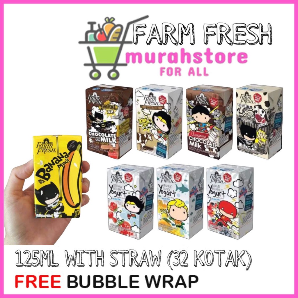 FARM FRESH 100ML / 125ML WITH STRAW 1 CARTON 32 KOTAK | Shopee Malaysia