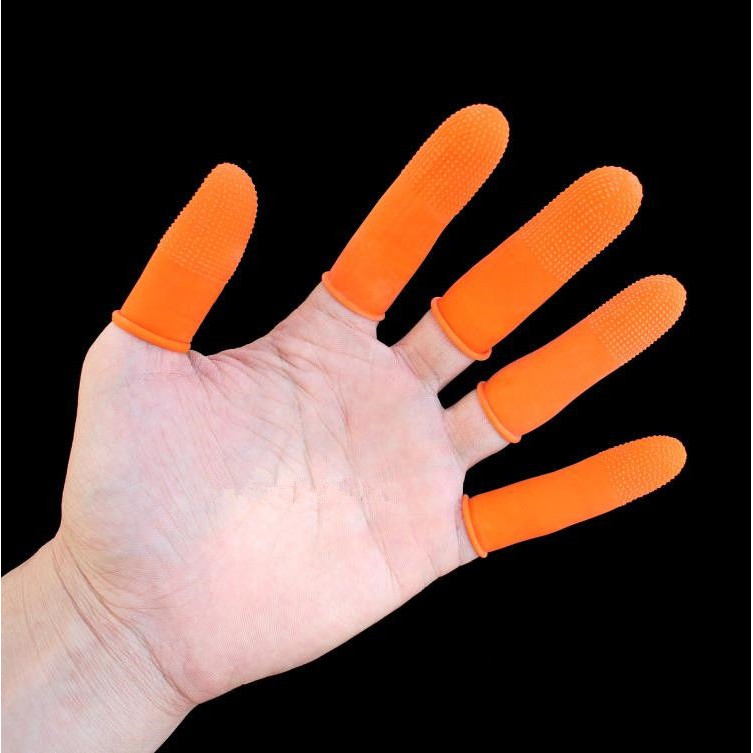 Rubber Antislip Finger-Cot Gloves Waterproof Latex Fingertips ...