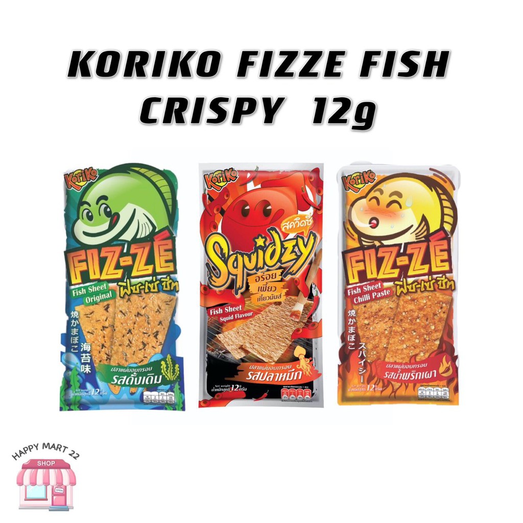 Koriko Fizze Fish Crispy - Chili Paste/ Squid Flavour/ Original Seaweed ...
