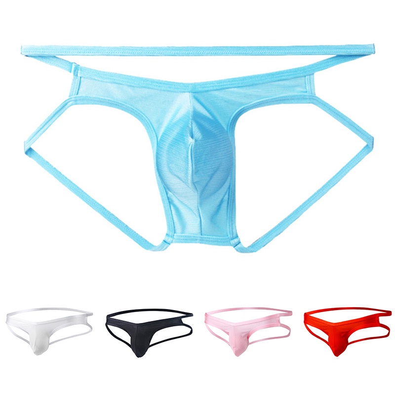 Men's Underwear Silkly Low Wasit Underpants Backless Briefs | Shopee ...