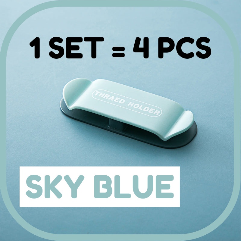 1 SET 4 PCS Socket Holder Self Adhesive Power Plug Multifunction Hook ...