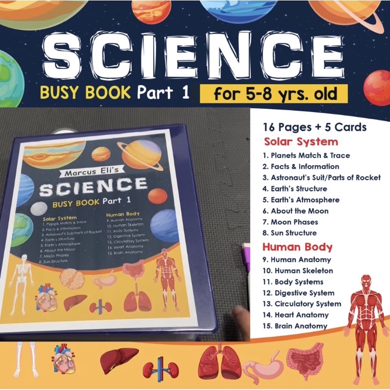 SCIENCE Part 1 - Solar System & Human Body Activity Workbook Book (for ...