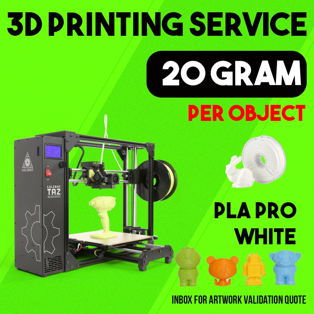 3D Printing Service 20 Gram Print Weight Object (White PLA Pro ...