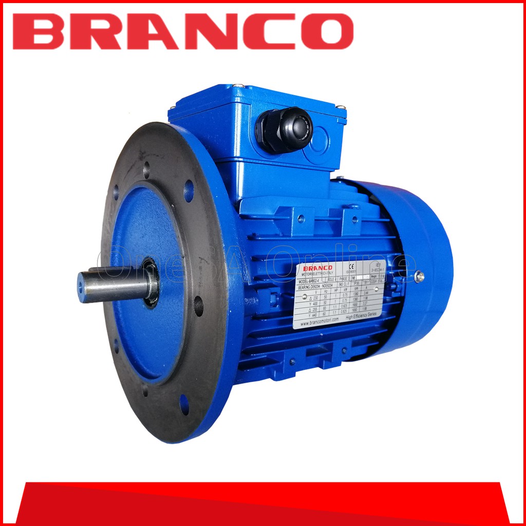 BRANCO BA-B5 SERIES 4P FLANGE MOUNT, 3HP 2.2KW ALUMINIUM INDUCTION ...