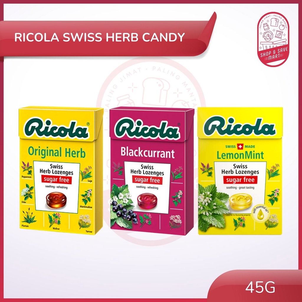 Ricola Swiss Herb Candy - 45g (Flavor: Original Herb/ Blackcurrant/Lemon Mint) | Shopee Malaysia